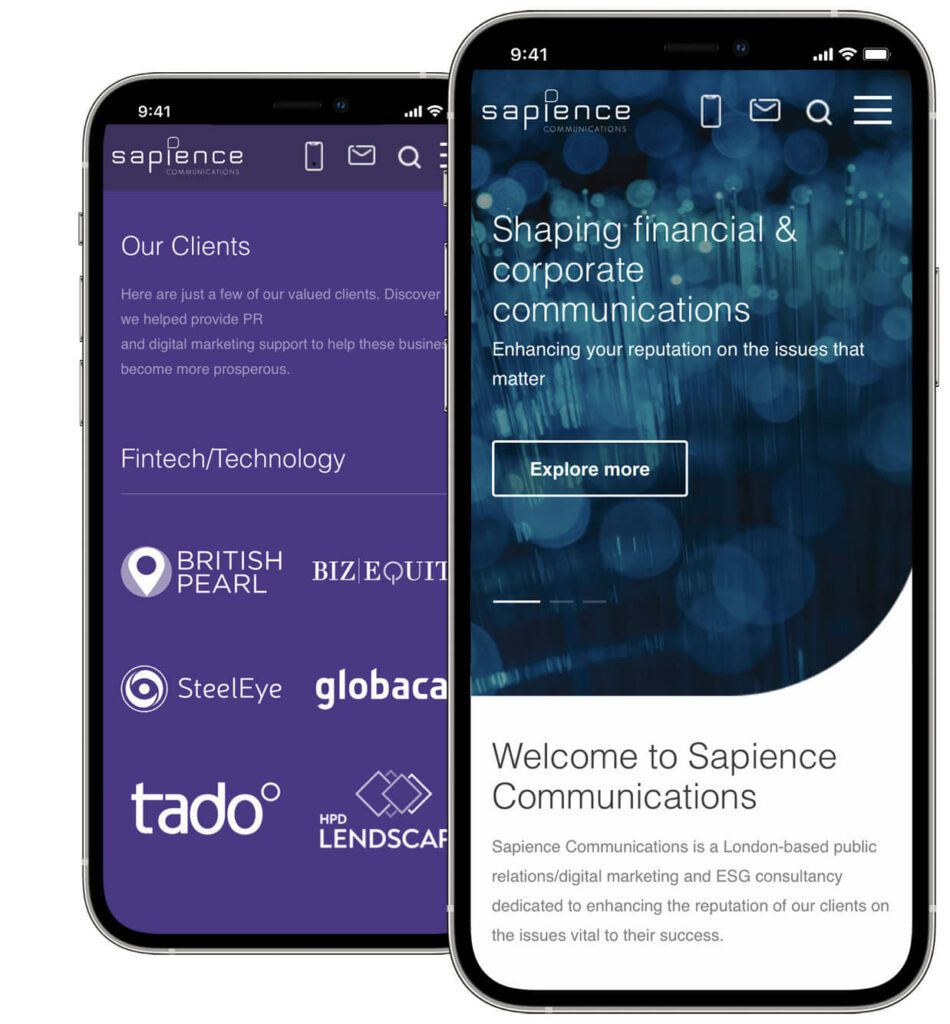 Sapience Communications - PR Agency Website by LWDA