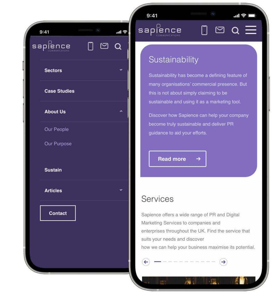 Sapience Communications - PR Agency Website by LWDA